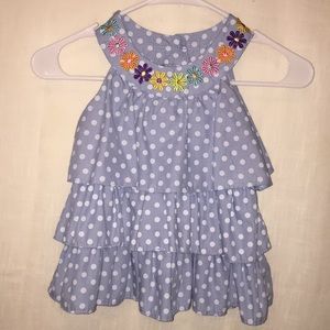 Kids Headquarters | Dresses | Cotton Ruffled Dress With Flowers On ...